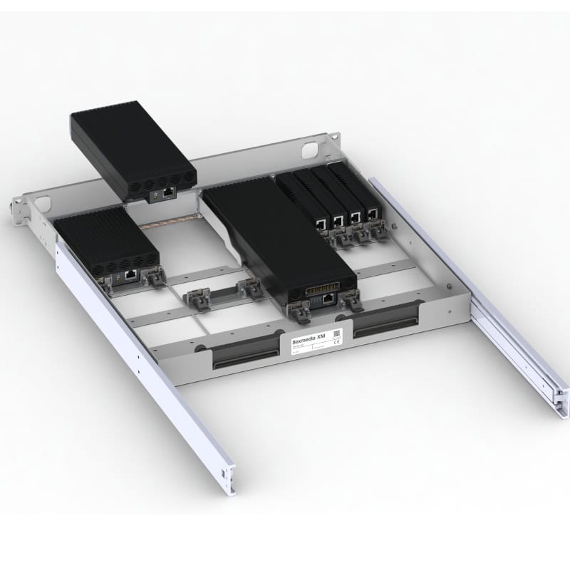 RACK1U10 | 1U Rack Mount 2 Quad-XM + 8 XM Modules Holder Flexmedia XM